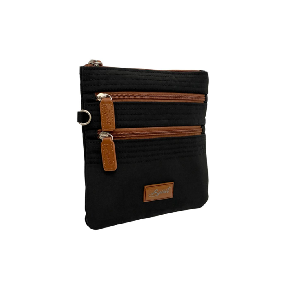 Spirit - Flat 3 Zip X-Body - 4512-Black / Tan - Bags – Colton Footwear